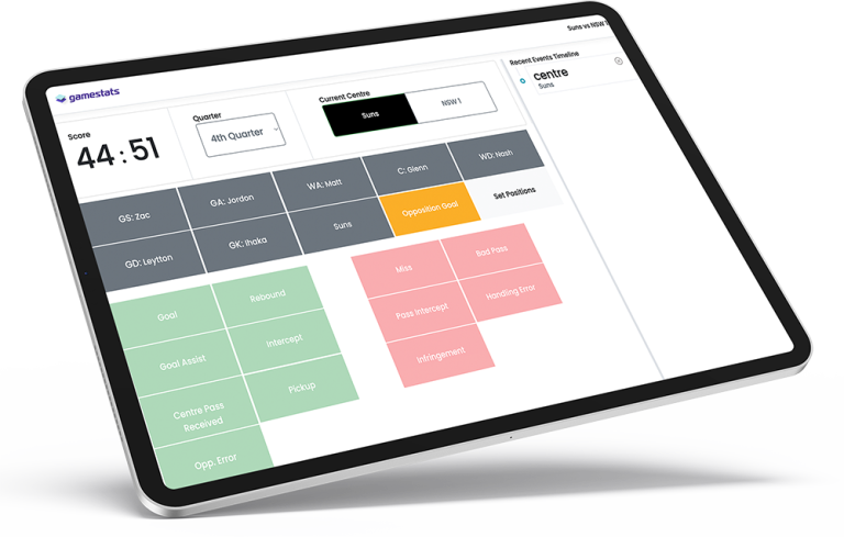 Gamestats – Netball coaching with real-time stats